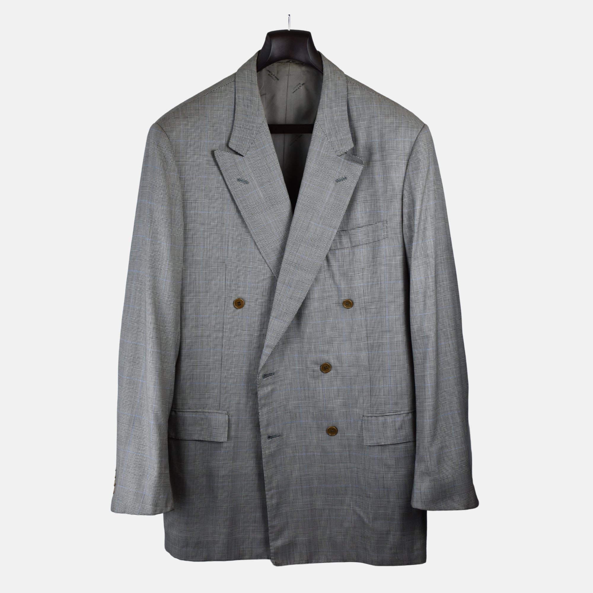 Multicoloured Double Breasted Checkered Suit made of Wool (EU 56 ...