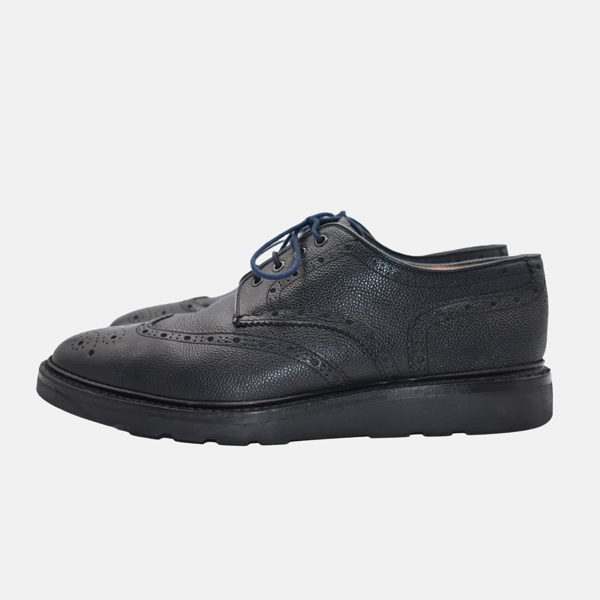 Dark Blue Budapester Shoes made of Leather (EU 42/US 9,5) – Sanpetuna